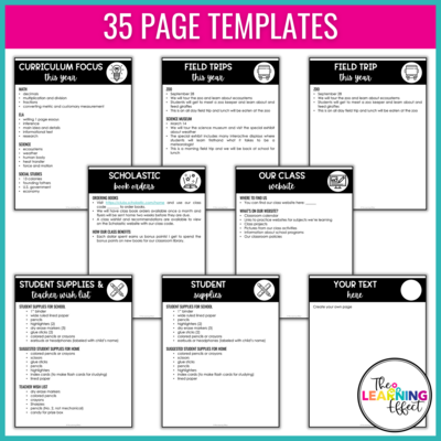 Editable Classroom Parent Handbook Templates | Back to School Rules ...