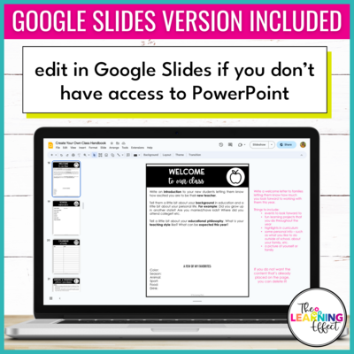 Editable Classroom Parent Handbook Templates | Back to School Rules ...