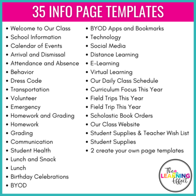 Editable Classroom Parent Handbook Templates | Back to School Rules ...