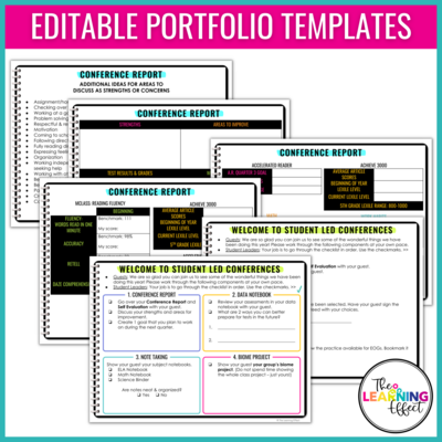 Student Led Conferences Google Slides | Editable Digital Portfolio ...