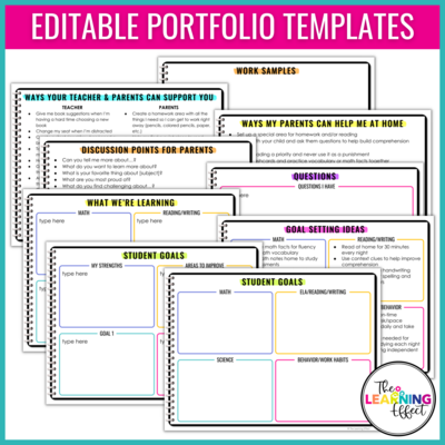 Student Led Conferences Google Slides | Editable Digital Portfolio ...