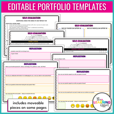 Student Led Conferences Google Slides | Editable Digital Portfolio ...