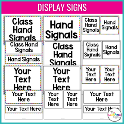 Hand Signals Editable Posters | Classroom and Behavior Management Signs
