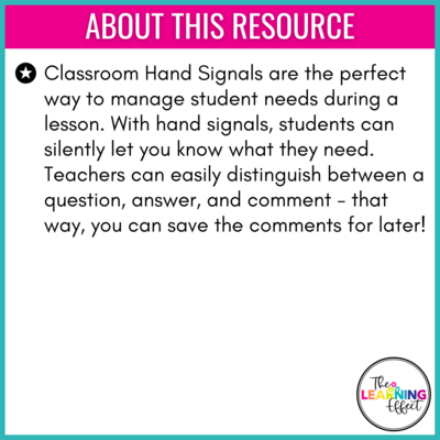 Hand Signals Editable Posters | Classroom and Behavior Management Signs