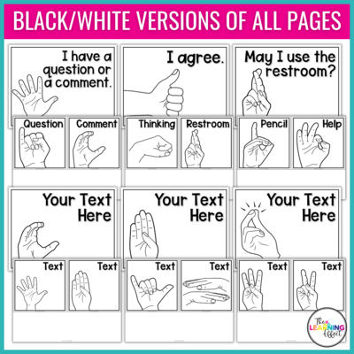 Hand Signals Editable Posters | Classroom and Behavior Management Signs