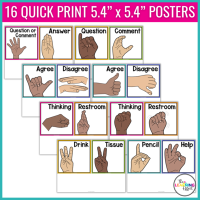 Hand Signals Editable Posters | Classroom and Behavior Management Signs
