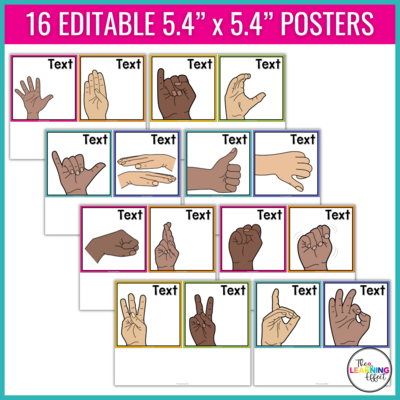 Hand Signals Editable Posters | Classroom and Behavior Management Signs