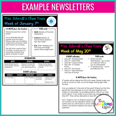 Classroom Newsletter Templates