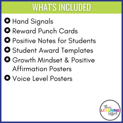 Classroom and Behavior Management BUNDLE | Posters Punch Cards Notes Awards