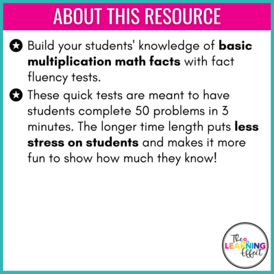 Multiplication Timed Tests | Math Facts Fluency Worksheets