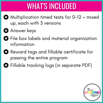 Multiplication Timed Tests | Math Facts Fluency Worksheets