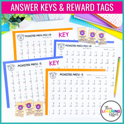 Subtraction Timed Tests | Math Fact Fluency Practice Worksheets and Tracker