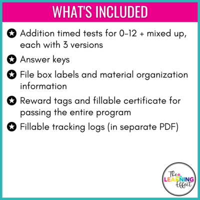 Addition Timed Tests | Math Facts Fluency Worksheets