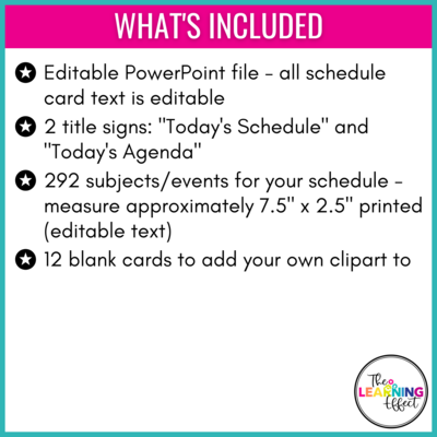 Visual Schedule Cards | Editable Daily Classroom Labels