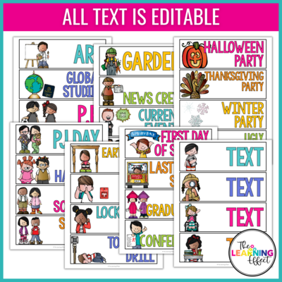 Visual Schedule Cards | Editable Daily Classroom Labels