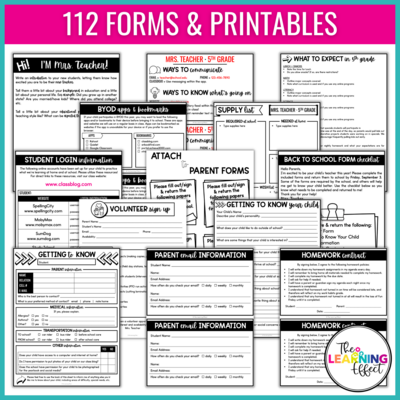 Back to School Form Templates