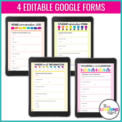 Back to School Form Templates