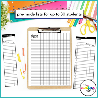 Student Checklists, Attendance, and Gradebook