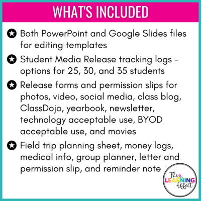 Student Release Forms and Permission Slips