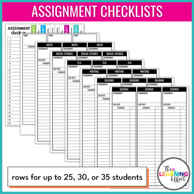 Student Checklists, Attendance, and Gradebook