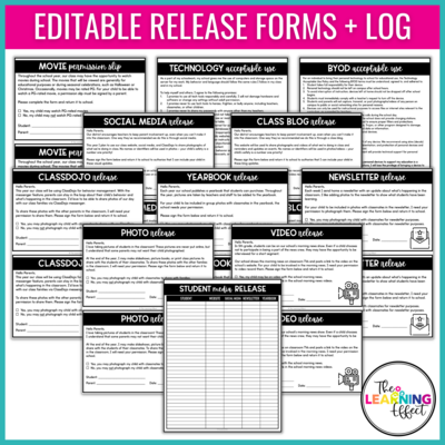 Student Release Forms and Permission Slips
