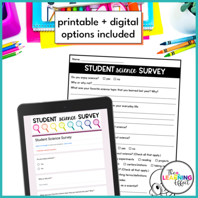 Student Surveys and Questionnaires for Back to School
