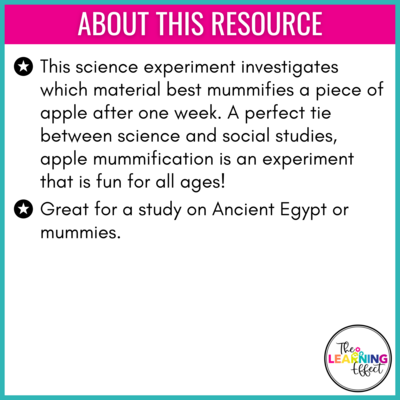 Apple Mummification Science Experiment