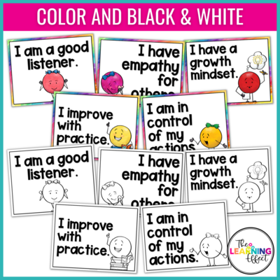 Positive Affirmations Posters | Growth Mindset & Self Talk Bulletin Board