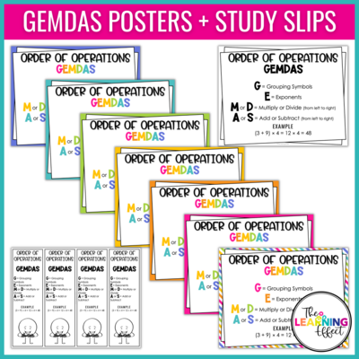 Order of Operations Math Posters | PEMDAS GEMDAS GEMS Anchor Charts