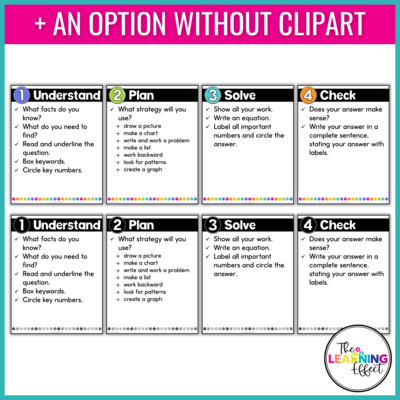 Math Problem Solving Strategies Anchor Chart Posters