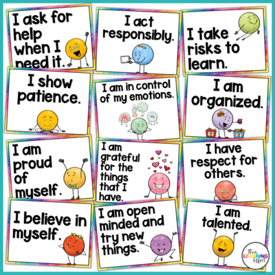 Positive Affirmations Posters | Growth Mindset & Self Talk Bulletin Board
