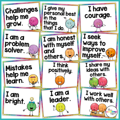 Positive Affirmations Posters | Growth Mindset & Self Talk Bulletin Board