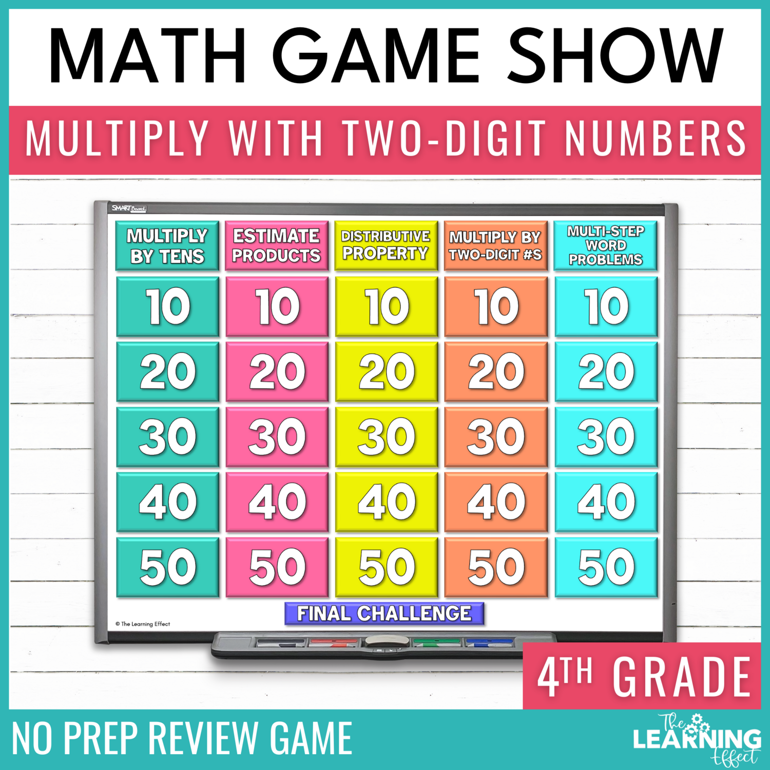 Multiply a Two-Digit Number Game Show | 4th Grade Math Multiplication ...