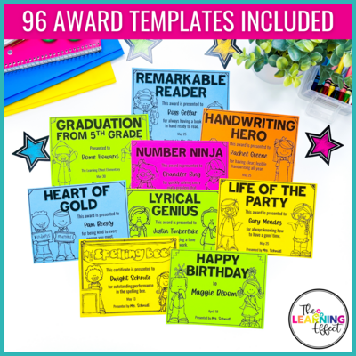 End of the Year Student Awards Editable Templates
