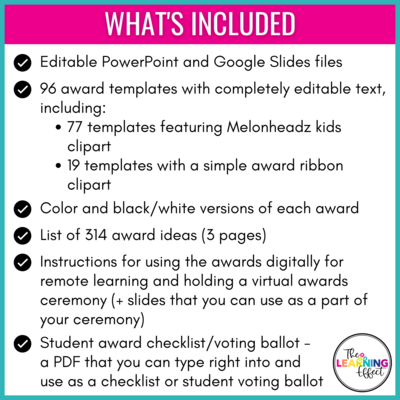 End of the Year Student Awards Editable Templates