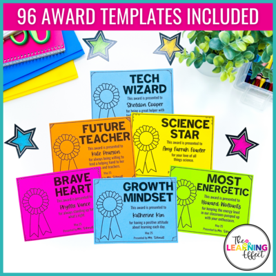 End of the Year Student Awards Editable Templates