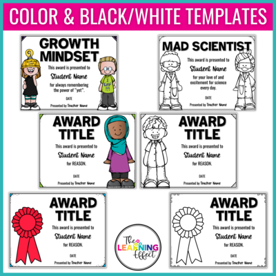 End of the Year Student Awards Editable Templates