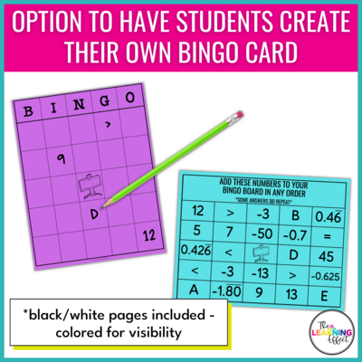 Integers and the Coordinate Plane Bingo Game