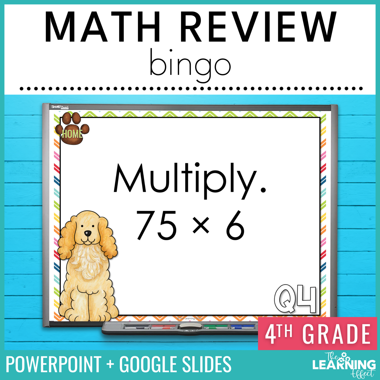 4th Grade Math Review Bingo Game | Test Prep Activity
