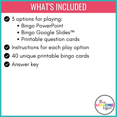 4th Grade Math Review Bingo Game | Test Prep Activity