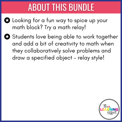 4th Grade Math Relay Game Bundle