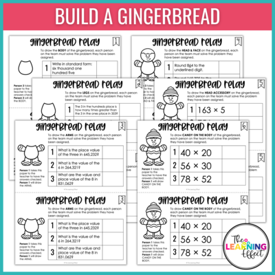 Winter Math Game for 4th Grade | Relay Review Activity | Multiplication