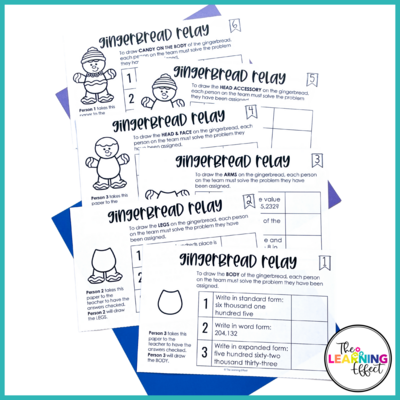 Winter Math Game for 4th Grade | Relay Review Activity | Multiplication