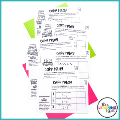 End of the Year Math Game for 4th Grade | Relay Review Test Prep Activity