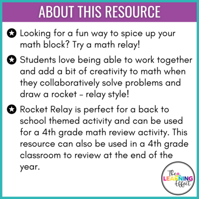 Back to School Math Game for 5th Grade | 4th Grade No Prep Review Relay ...