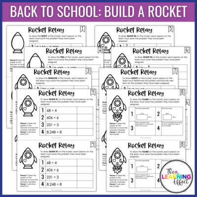 5th Grade Math Relay Game Bundle