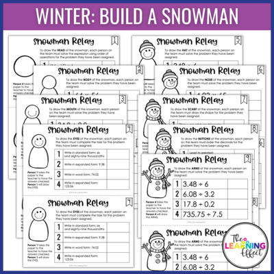 5th Grade Math Relay Game Bundle