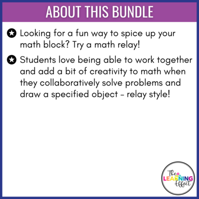 5th Grade Math Relay Game Bundle