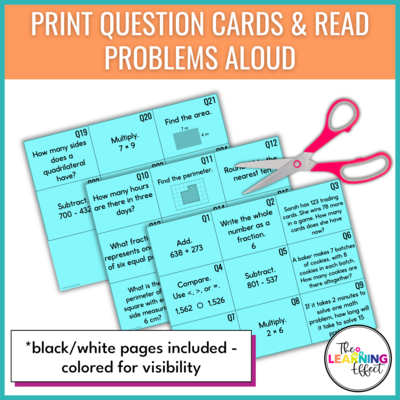 3rd Grade Math Review Bingo Game | Test Prep Activity