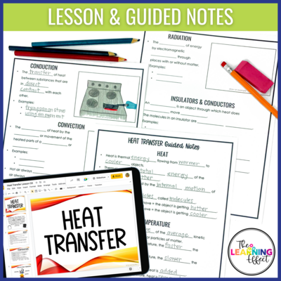 Heat Transfer Science BUNDLE | Lesson Vocabulary Activities Worksheets